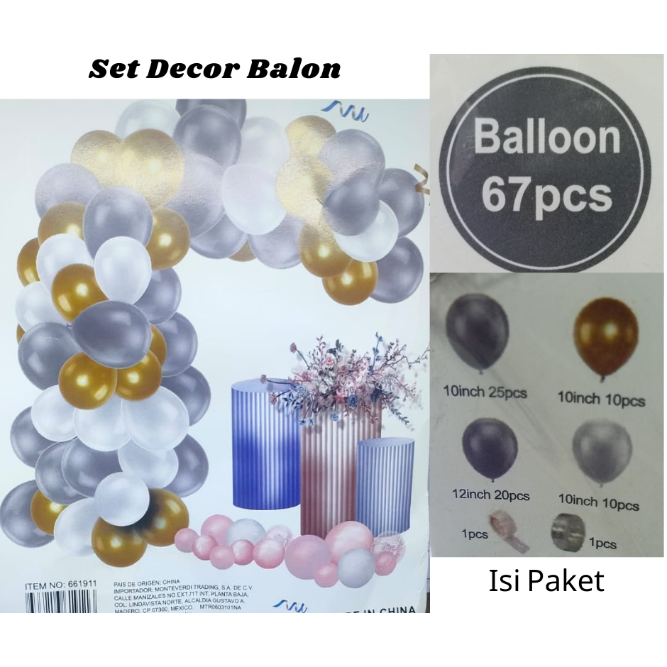 Jual Balon Set Decor isi 67 Pcs | Shopee Indonesia