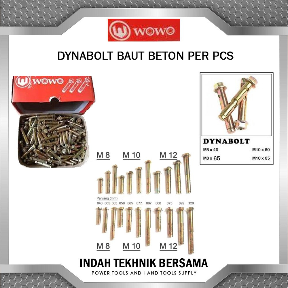 Jual BAUT BETON TANAM DINABOLT / DYNABOLT UKURAN M10 10x50 10x65 10x77 ...