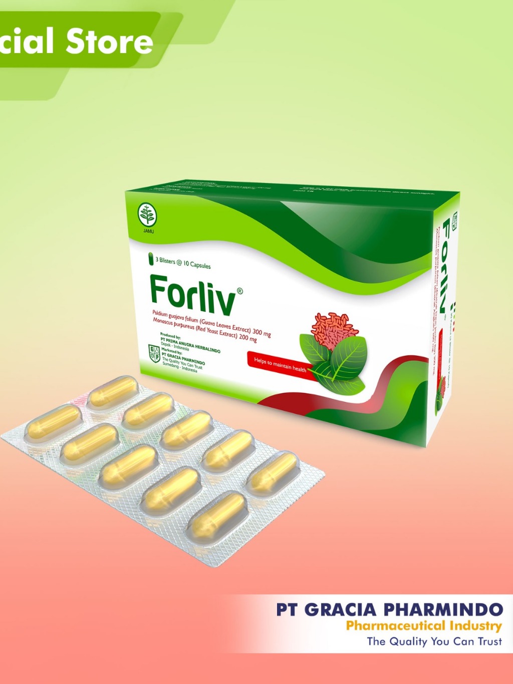 Jual Forliv Kapsul dengan Ekstrak Daun Jambu Biji & Angkak Membantu ...