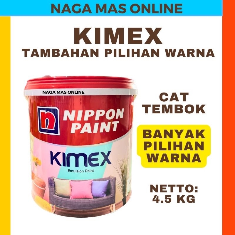 Jual WARNA BARU Kimex Cat Tembok 4.5Kg Cat Dinding Nippon Paint ...