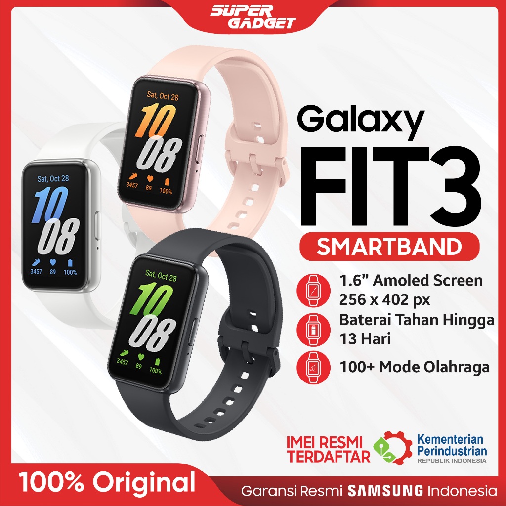 Jual Samsung Galaxy Fit3 Smart Band Original Fit 3 Garansi Resmi ...