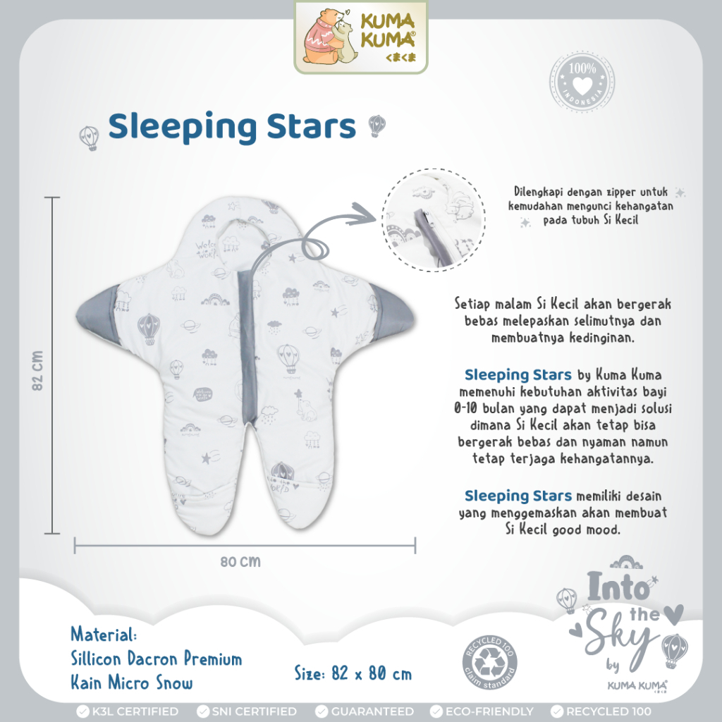 Jual KUMA KUMA - Into the Sky Sleeping Star Blanket Micro Snow csa 4718 ...