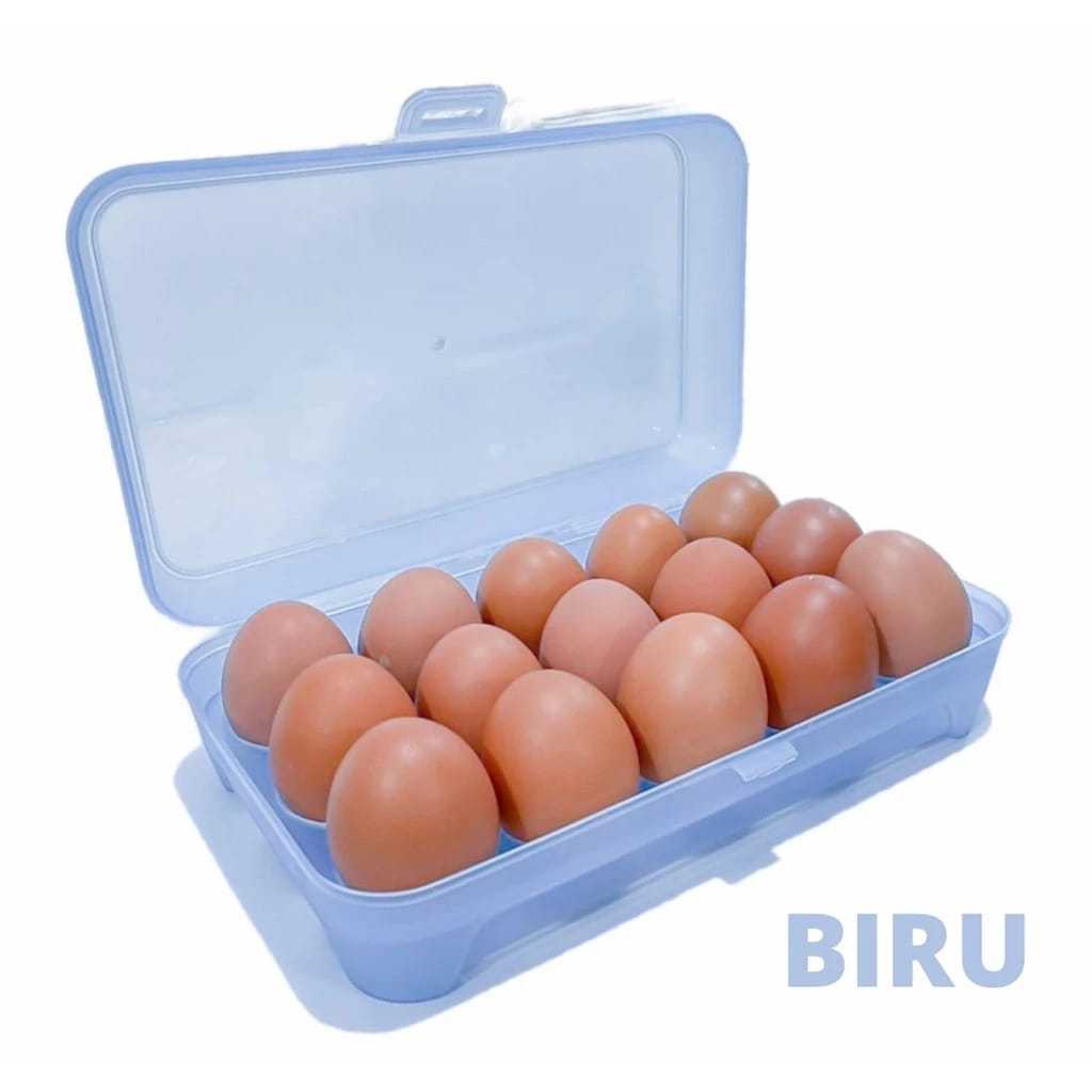 Jual Tempat Telur Isi 15 Sekat Kotak Telor Egg Storage box Penyimpanan ...