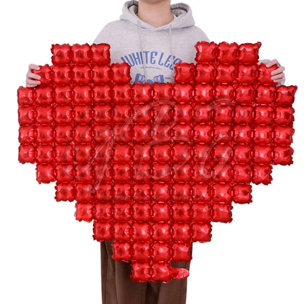 Jual Balon Foil SUPER JUMBO Love Kotak / Hati Kotak-Kotak / Heart Merah ...