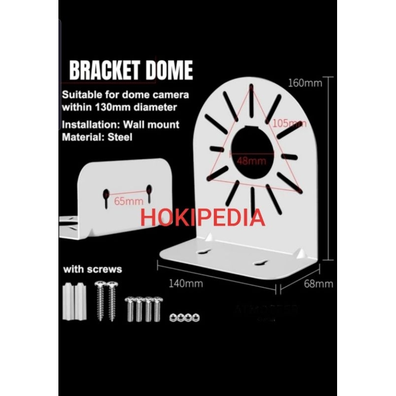 Jual braket cctv indoor besi bracket dome besi dahua hikvision wall ...