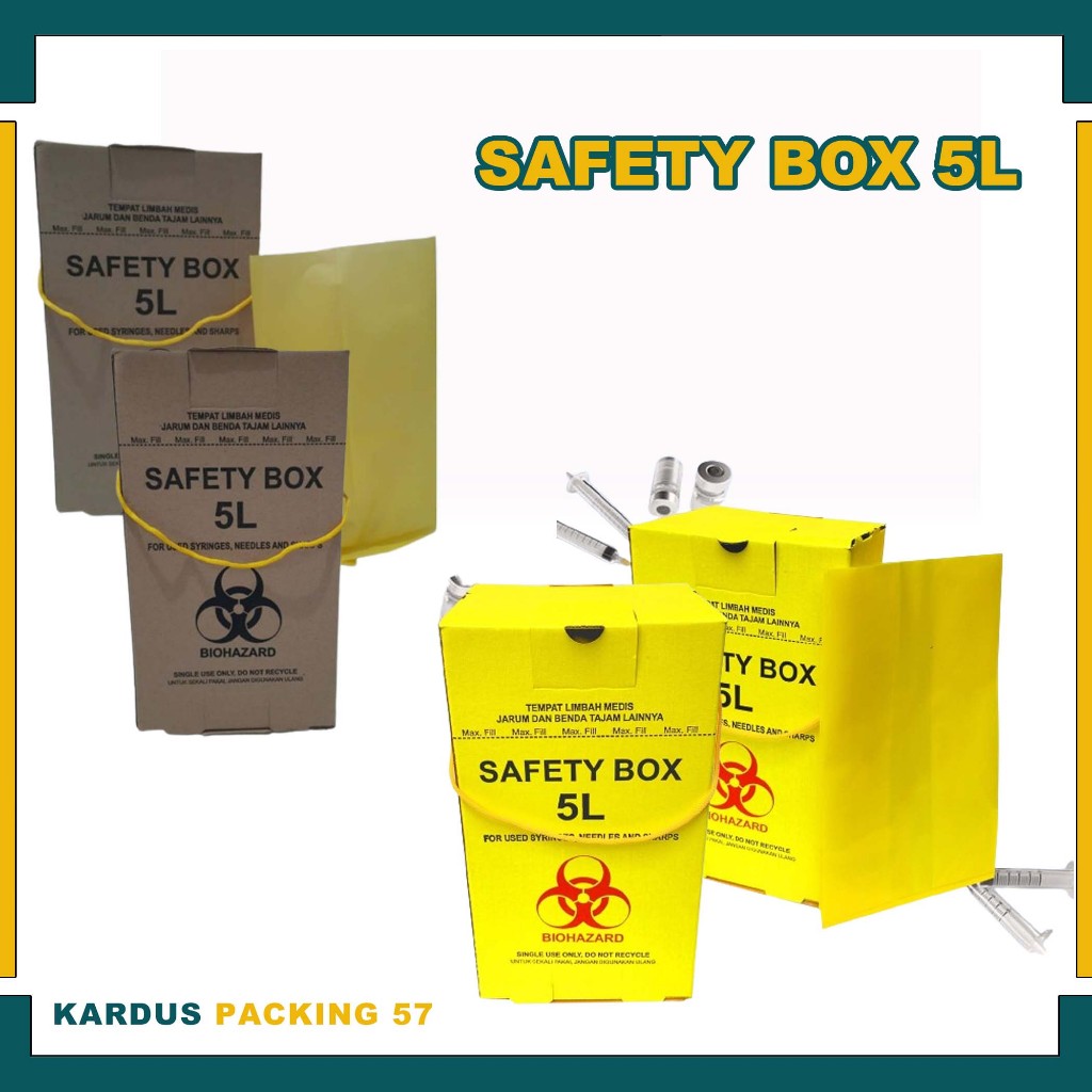 Jual Safety Box 5L / Kardus Limbah Medis Tajam / Box Biohazard | Shopee ...