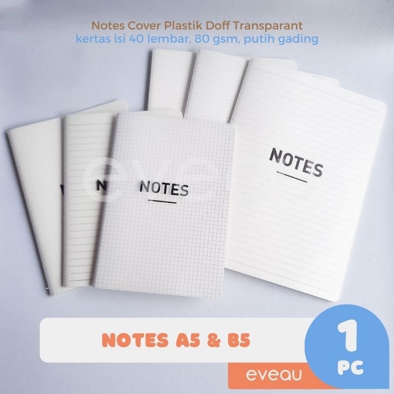 Jual Notebook Notes A5 B5 Cover Plastik Transparan 40 Lembar 80 gsm ...