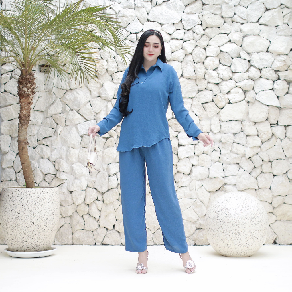 Jual LEONA ONE SET WANITA / SETELAN WANITA CRINKLE AIRFLOW IMPORT PREMIUM / INARA SET | Shopee ...