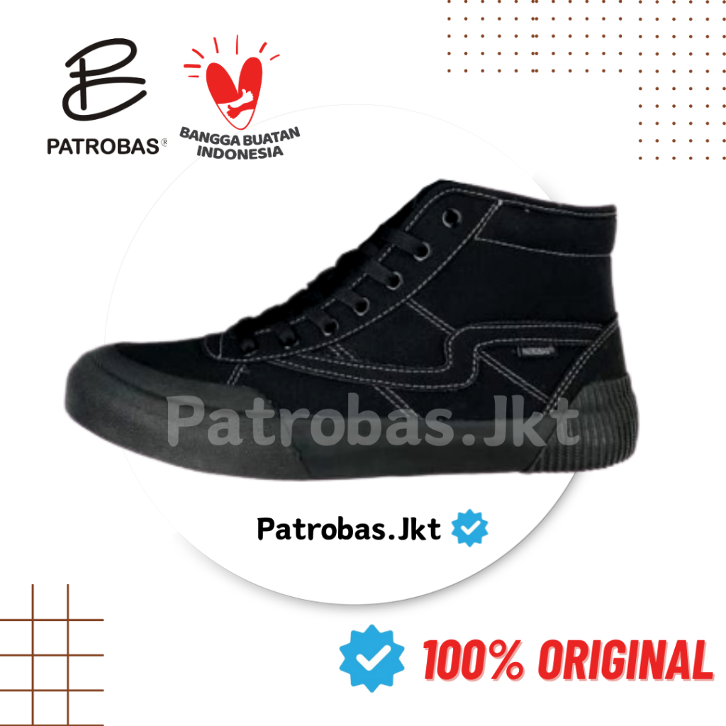 Jual Sepatu Patrobas Equip High Full All Black ( Hitam ) Original ...