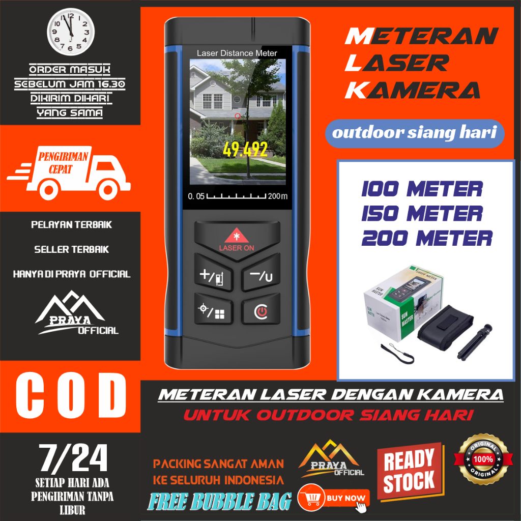 Jual Meteran Outdoor Siang Hari Kamera Laser Distance Meter 200m 150m 100m 200 meter 150 meter ...