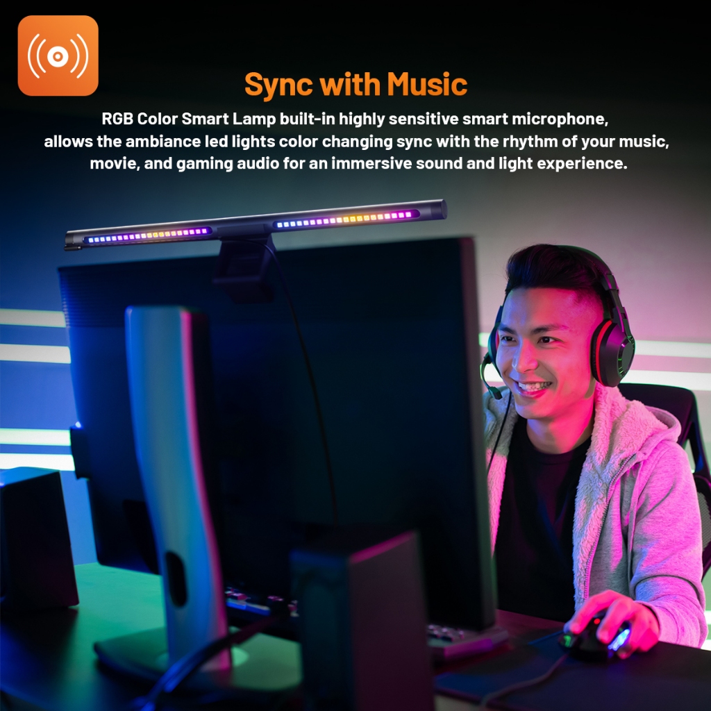 Jual 2in1 RGB Screen Bar Hanging Lamp Lampu Meja Komputer Modern LED ...