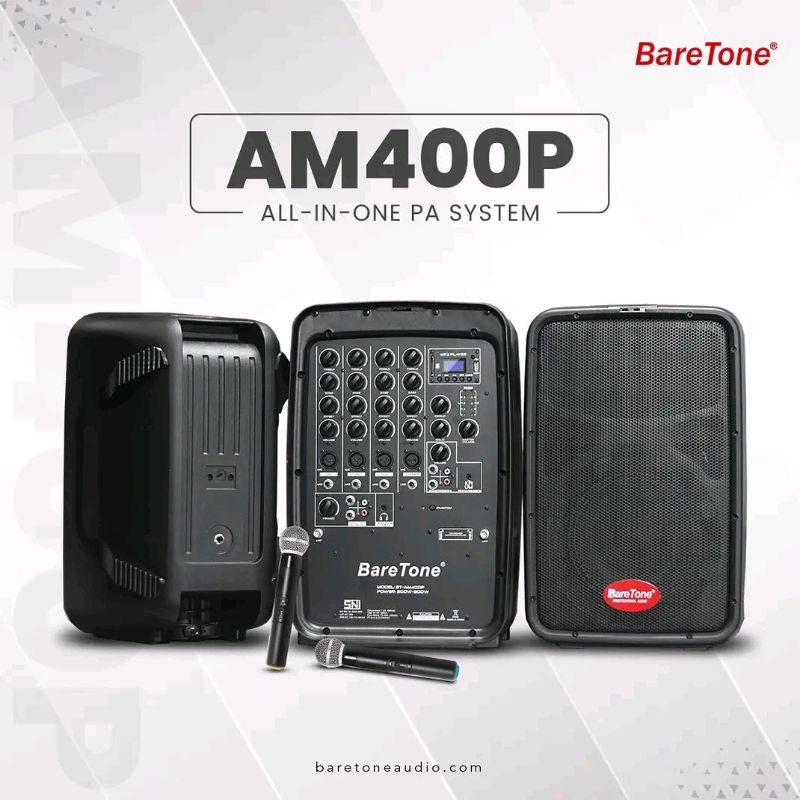 Jual Speaker Aktif BARETONE ACTIVE SPEAKER AM400P WITH POWER MIXER ...