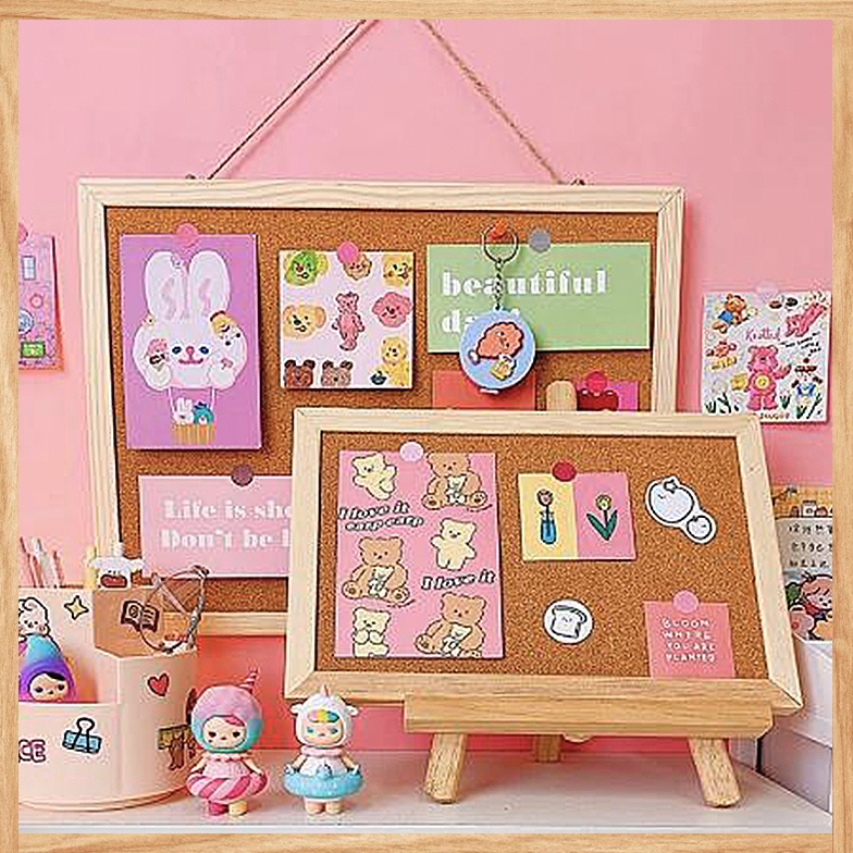 Jual ART H23F Cork Board Papan Buletin 2X3 Cm Pin Board Dekorasi Ruang ...
