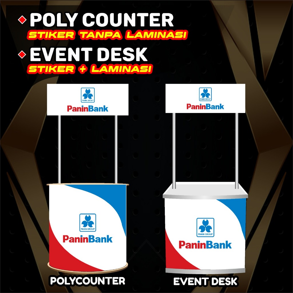 Jual Pop Up Table Counter Desain PANIN BANK / Booth Event Desk Portable ...
