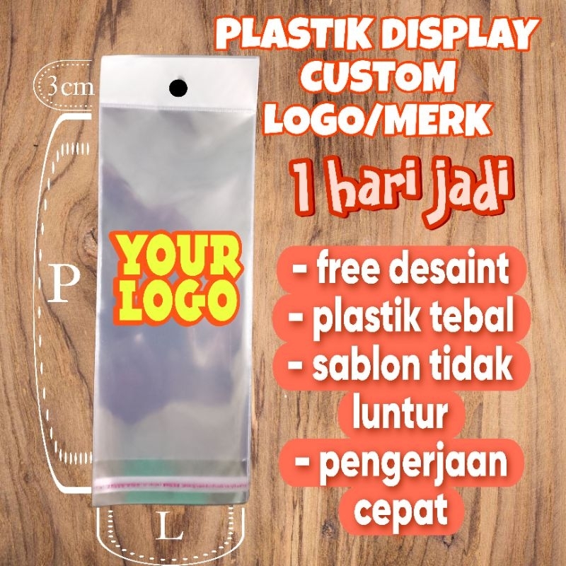 Jual PLASTIK OPP DISPLAY CUSTOM LOGO MERK FREE DESAINT Plastik lubang ...