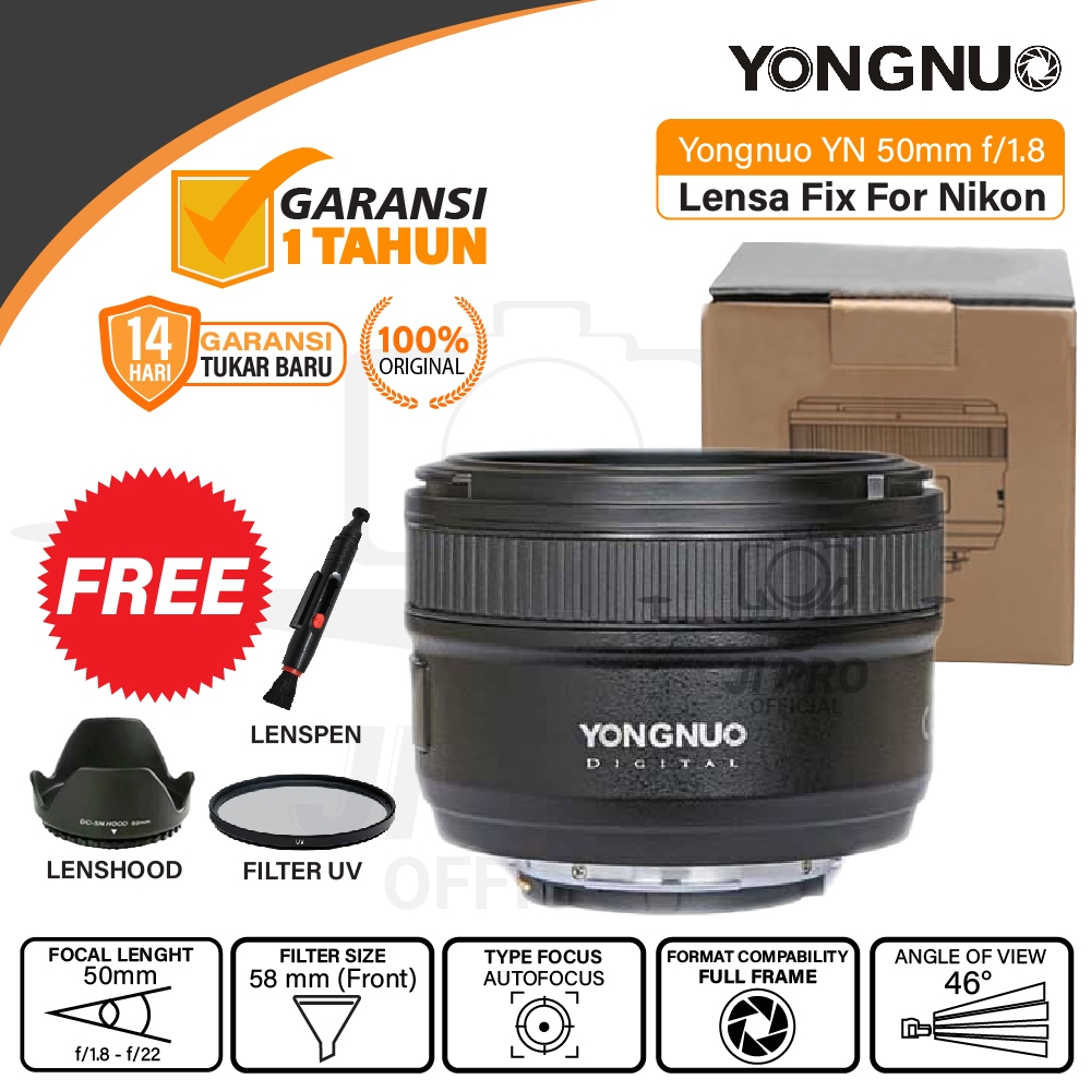 Jual Yongnuo YN 50mm F1.8 Nikon - Lensa Fix Nikon Yongnuo YN 50mm ...