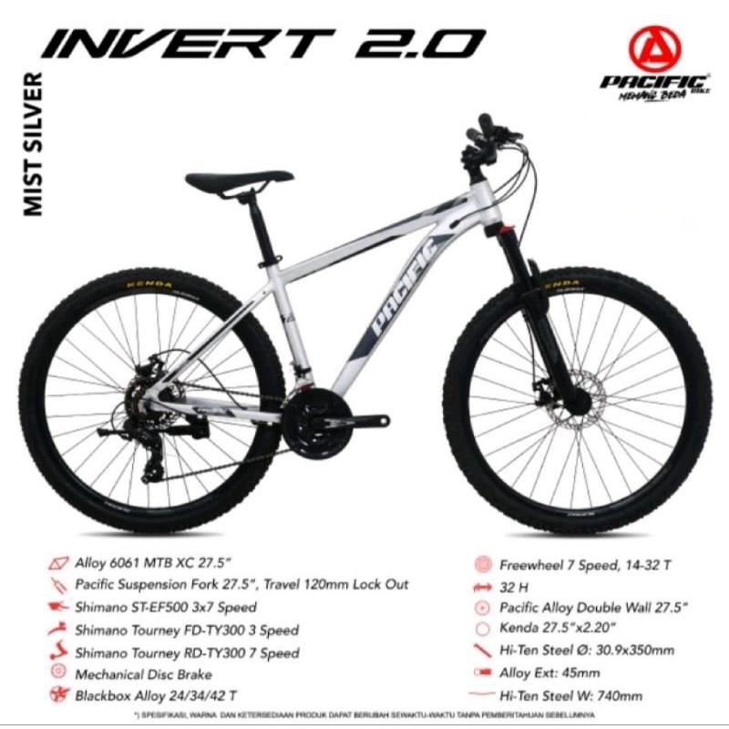 Jual SEPEDA MTB GUNUNG PACIFIC INVERT 2.0 27,5 INCH ALLOY HARGA PROMO ...