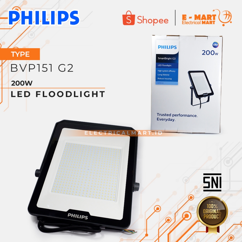 Jual Philips Lampu Sorot Outdoor BVP151 LED 240/CW PSU 200W SWB G2 GM Warna Putih | Shopee Indonesia
