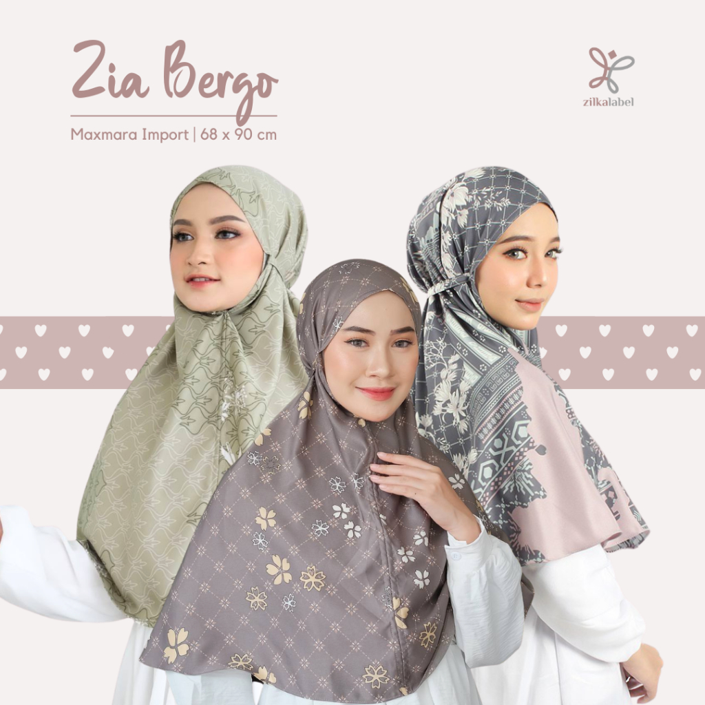 Jual ZIA BERGO MOTIF /Jilbab Instant Printed Premium / Kerudung Tali ...