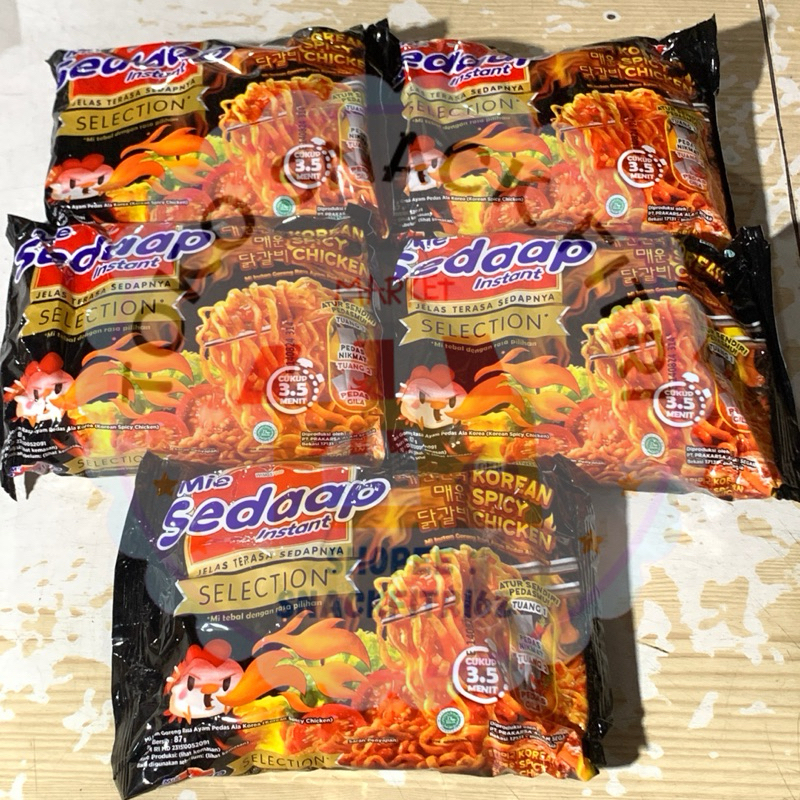 Jual MIE SEDAAP INSTANT SELECTION KOREAN SPICY CHICKEN 5 PCS | Shopee ...