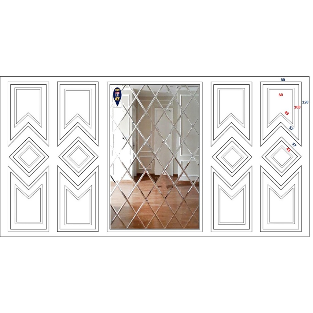 Jual Paket Custom 3 Design Wall Molding Dinding Lebar 6 Meter x Tinggi ...