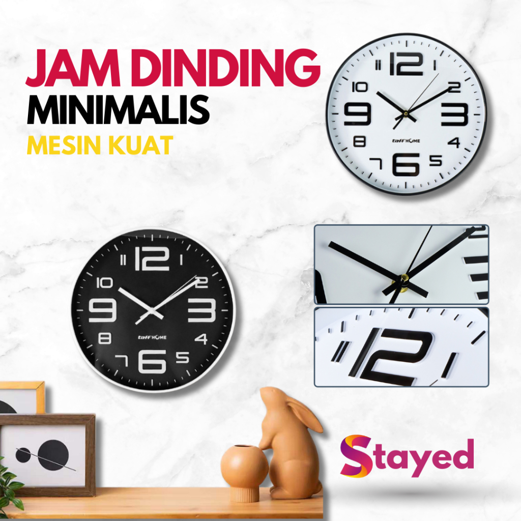 Jual Jam Dinding Bulat Quartz Creative Design Modern 29 cm TAFFWARE C2 ...
