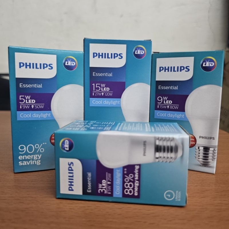 Jual LAMPU LED ESSENTIAL 3W 5W 7W 9W 11W 13W 15W PHILIPS BERGARANSI 1 TAHUN | Shopee Indonesia