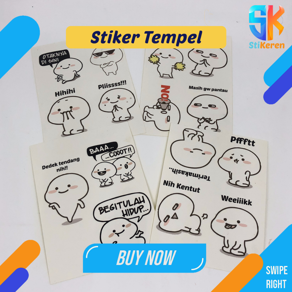 Jual Stiker Pentol untuk Laptop HP Kulkas Tumblr Fashion Cute Sticker ...