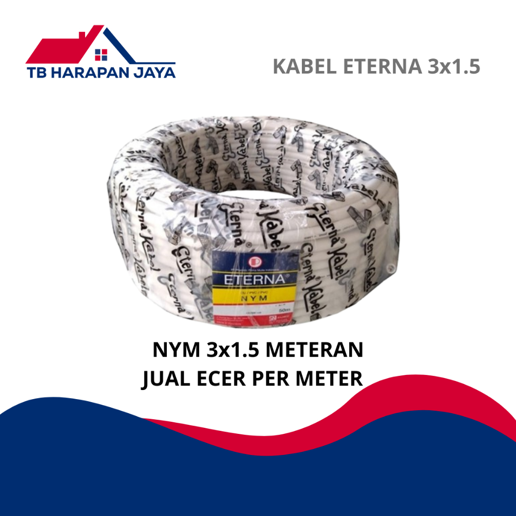 Jual Kabel Listrik Eterna NYM 3x1.5 Meteran atau Ecer Permeter | Shopee Indonesia