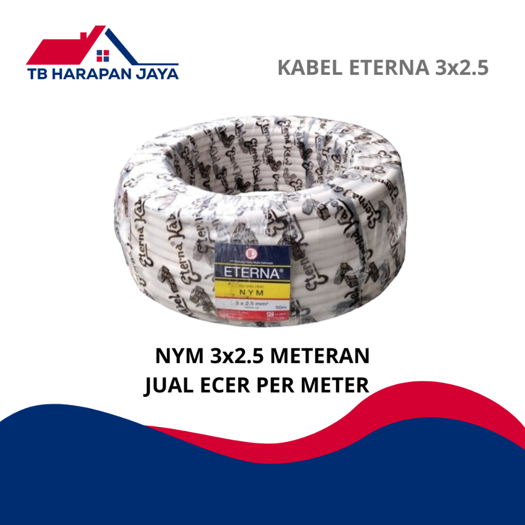 Jual Kabel Listrik Eterna NYM 3x2.5 Meteran atau Ecer Permeter | Shopee Indonesia