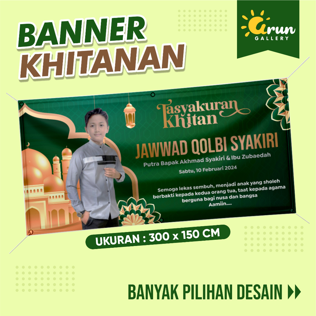 Jual SPANDUK KHITAN / BANNER KHITAN /BACKDROP KHITAN / UKURAN 300 x 150 ...