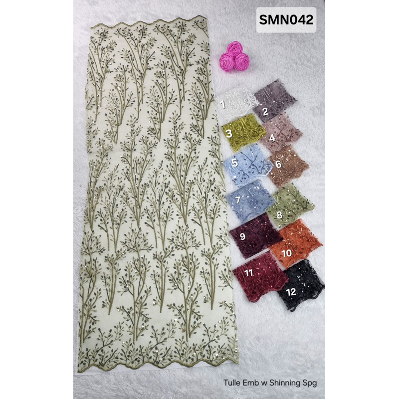 Jual Kain Tile Motif Bunga Kecil Spangle -Terbaru Termurah | Shopee ...