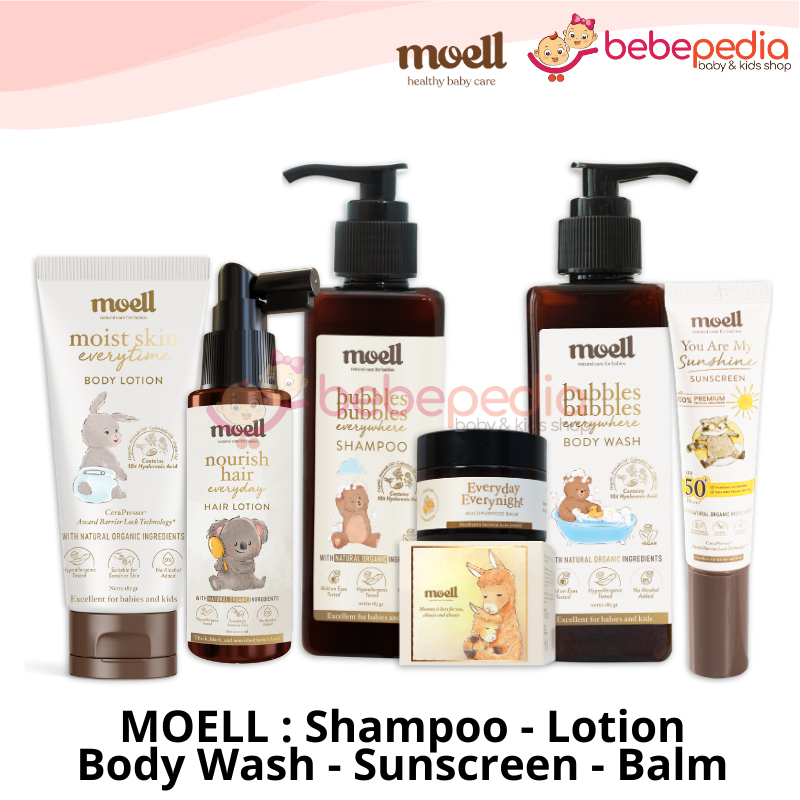Jual Moell Body Lotion | Hair Lotion | Body Wash | Shampo Bayi ...