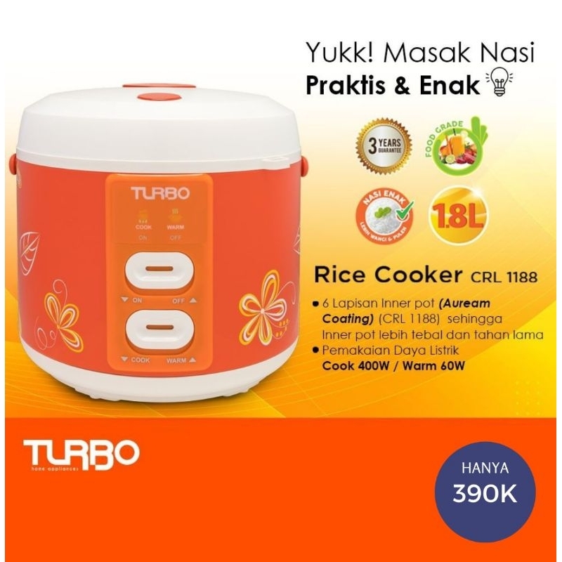 Jual RICE COOKER 1.8L/ RICE COOKER TURBO/ ALAT MASAK NASI TERBAIK ...
