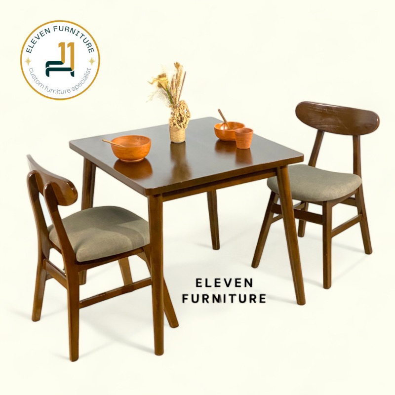 Jual SET MEJA MAKAN 2 KURSI ROPAN KAFE CAFE mininalis retro kayu jati resort hotel rumah warung ...