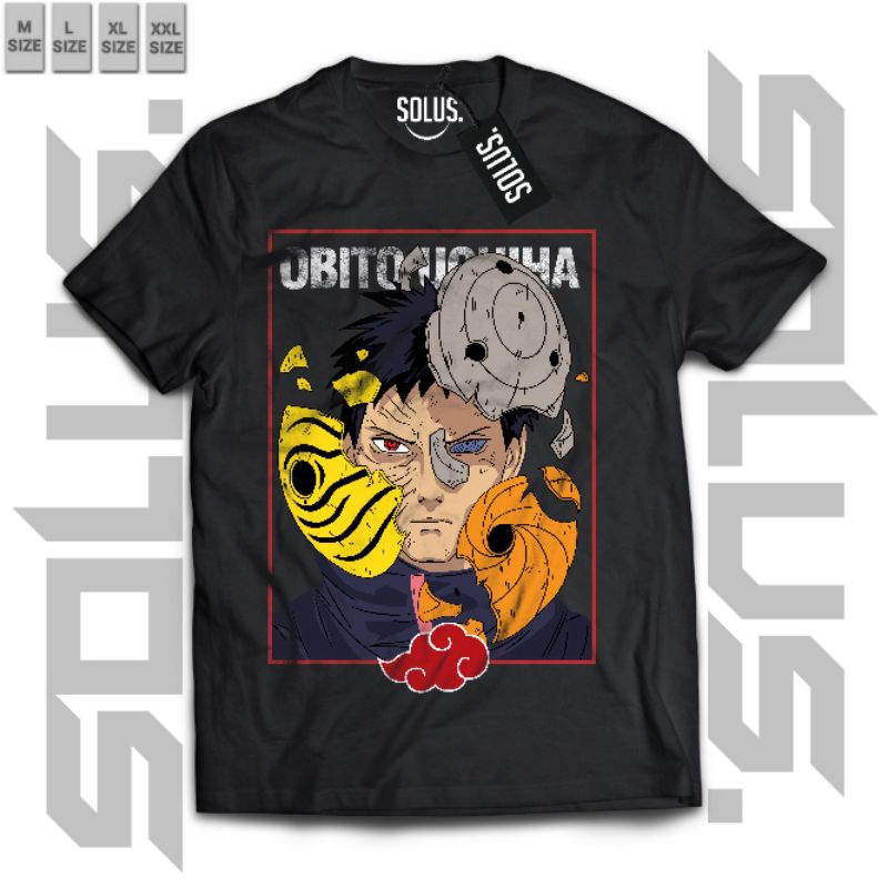 Jual T-shirt Uchiha Obito Mask Akatsuki - Naruto Anime - Katun Santai ...