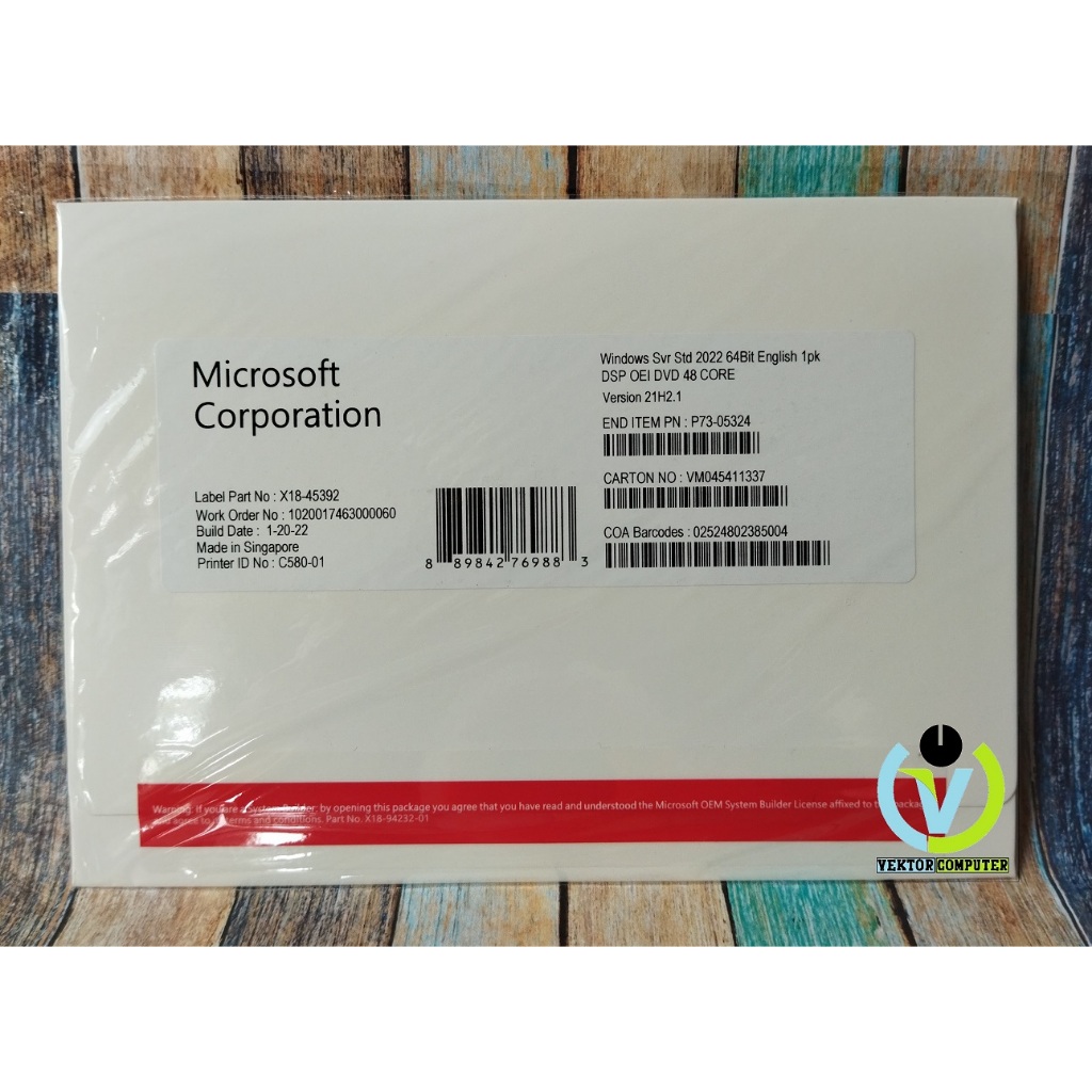 Jual Windows Server 2022 Standard 48 Core 5 CALs With COA DVD Original ...