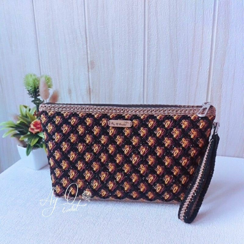 Jual Dompet Rajut Jaring Motif Tiga Dimensi dengan Empat Kombinasi ...