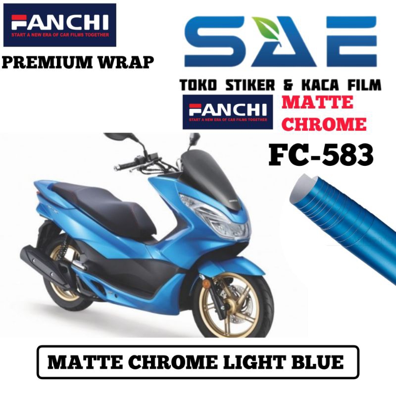 Jual Sticker Skotlet Biru Doff Matte Chrome Merek Fanchi Premium Lentur ...