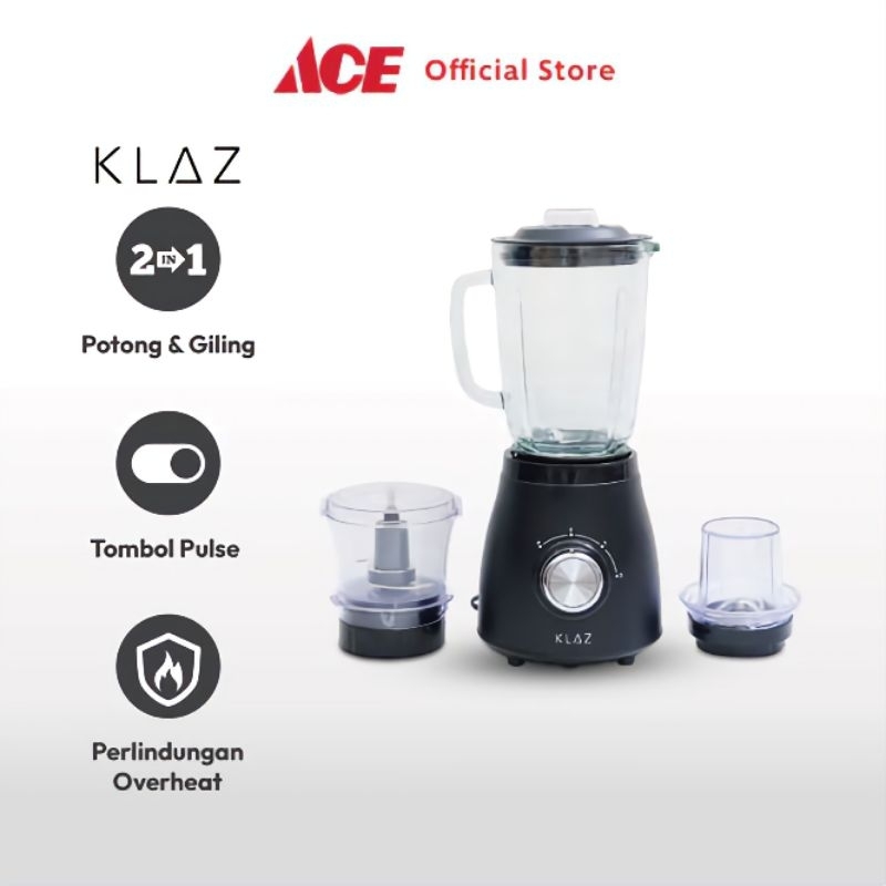 Jual Klaz 1.5 Liter Set Blender 3in1 Dengan Grinder & Chopper 500 Watt ...