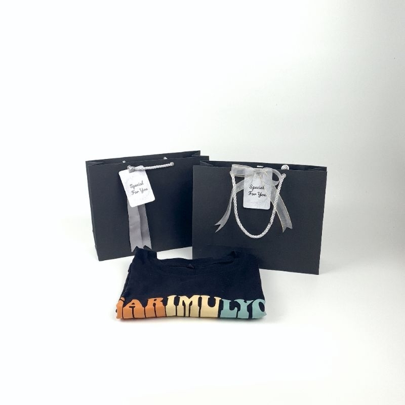 Jual Paper Bag Kecil 25x8x20cm Hitam Premium Tas Kertas Souvenir Goodie ...