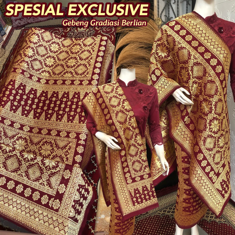 Jual SUPER MEWAH Exclusive Songket Lepus Berlian Gradiasi ORI Grade A TERLARIS Songket Tenun ...