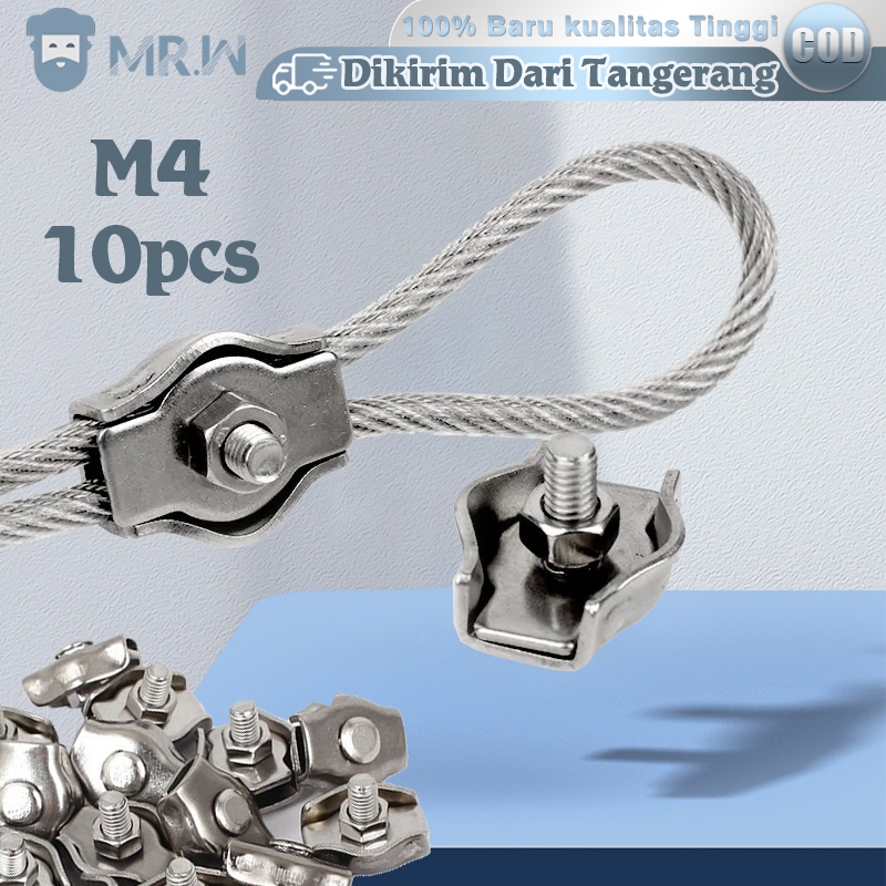 Jual 10pcs/Set Crimp Ferrule Stainless Klem Tali Kawat 2-3mm Pengait ...