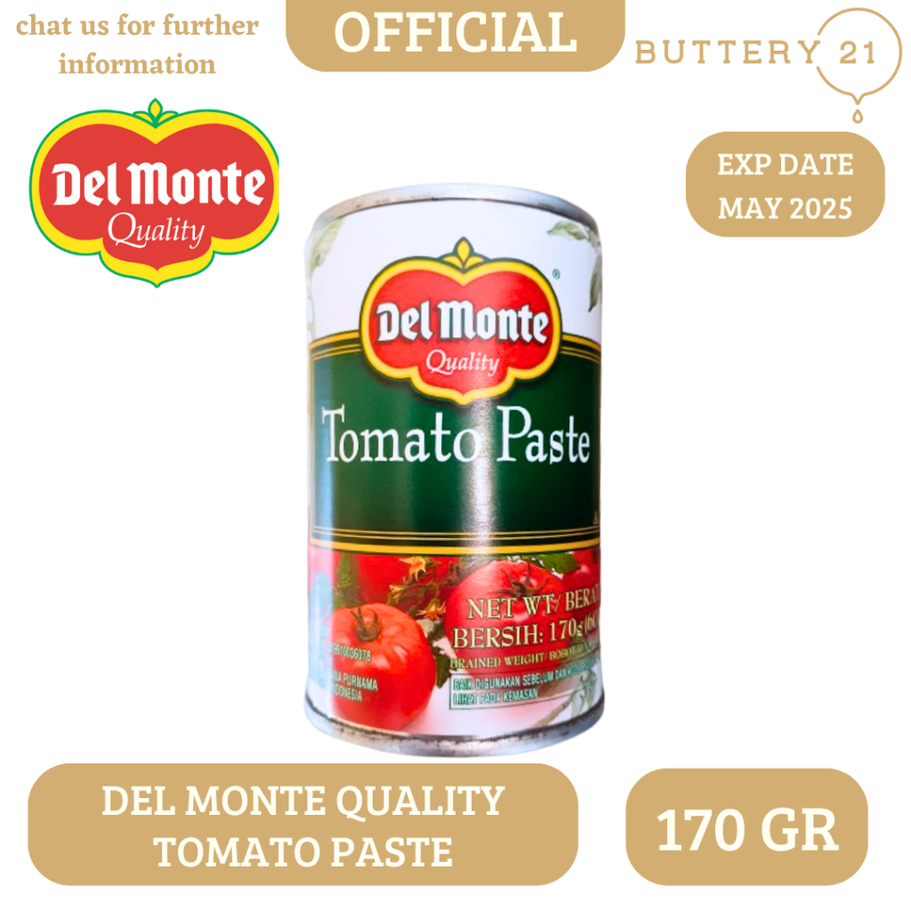 Jual DEL MONTE QUALITY TOMATO PASTE 170 GR/SAUS TOMAT PASTA 170 GR ...