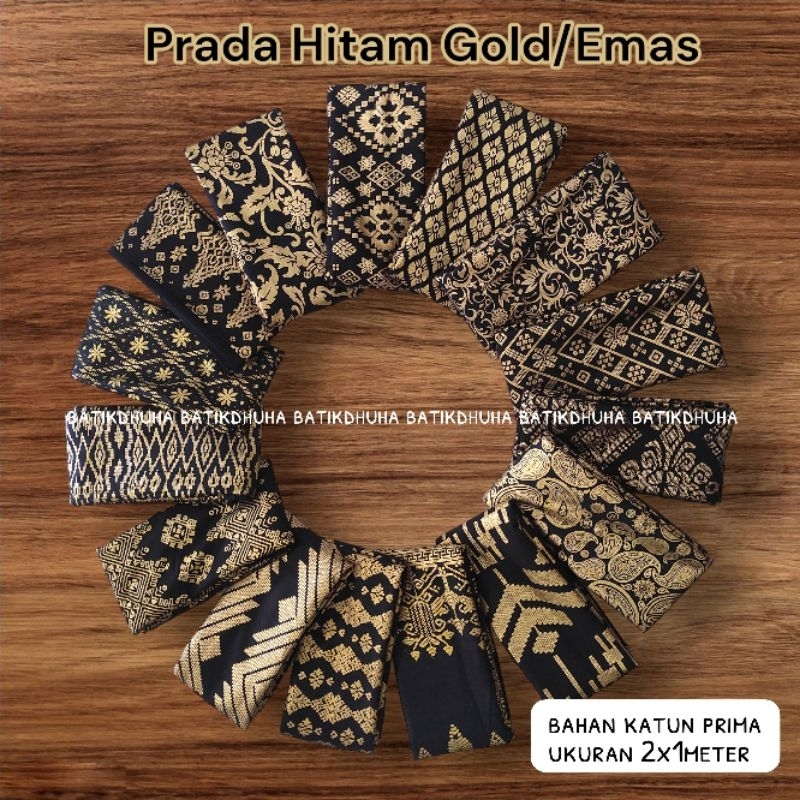 Jual Kain Batik Prada Emas Hitam / Batik Panjang Prada Gold | Shopee ...