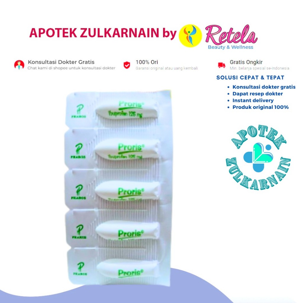 Jual Proris 125 Mg 1 Strip 5 Suppositoria | Shopee Indonesia