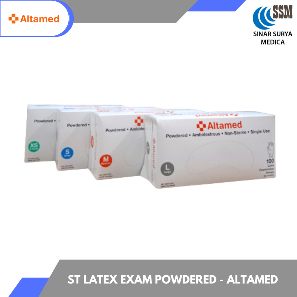 Jual Sarung Tangan Latex Altamed / Altamed Latex Glove isi 100's ...