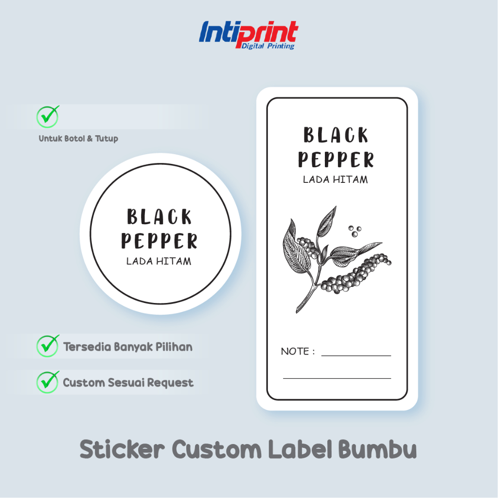 Jual Sticker Label Bumbu Bulat Persegi | Sticker Toples Bumbu Dapur ...