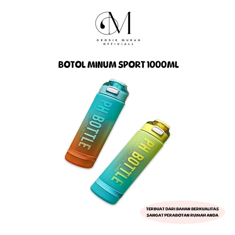Jual GMO Botol Minum Sport Motivasi 1000ML Aesthetic / Botol 1 Liter ...
