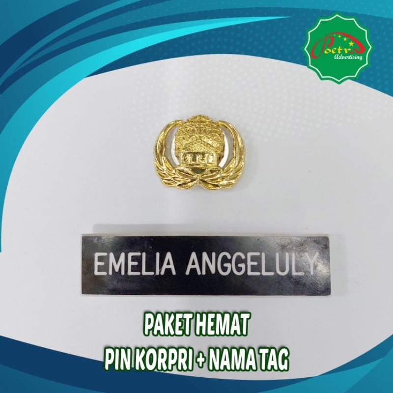 Jual PAKET HEMAT Papan Nama Dada Dengan Pin Korpri ( Pin PNS ) | Shopee ...